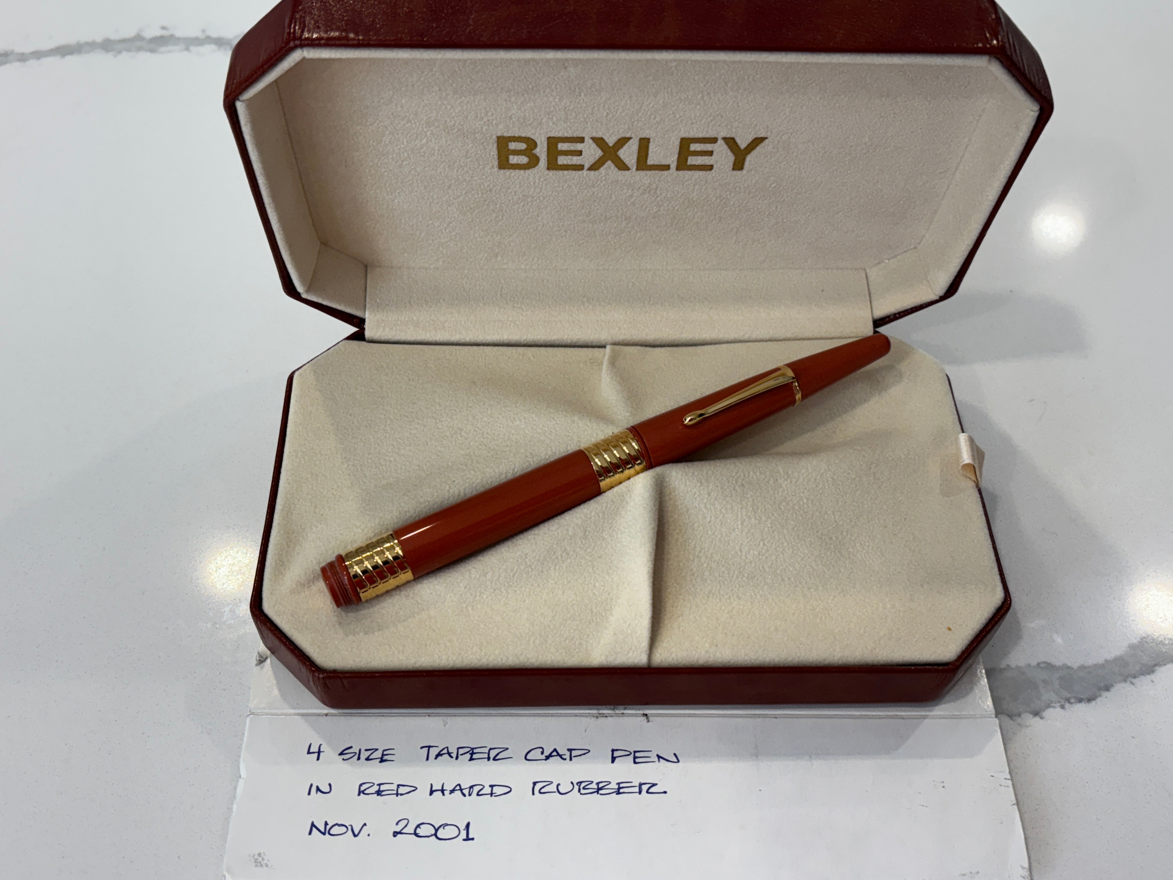 Bexley Taper Cap Orange Ebonite Gold Trim (Circa 2001) - Fountain Pen ...